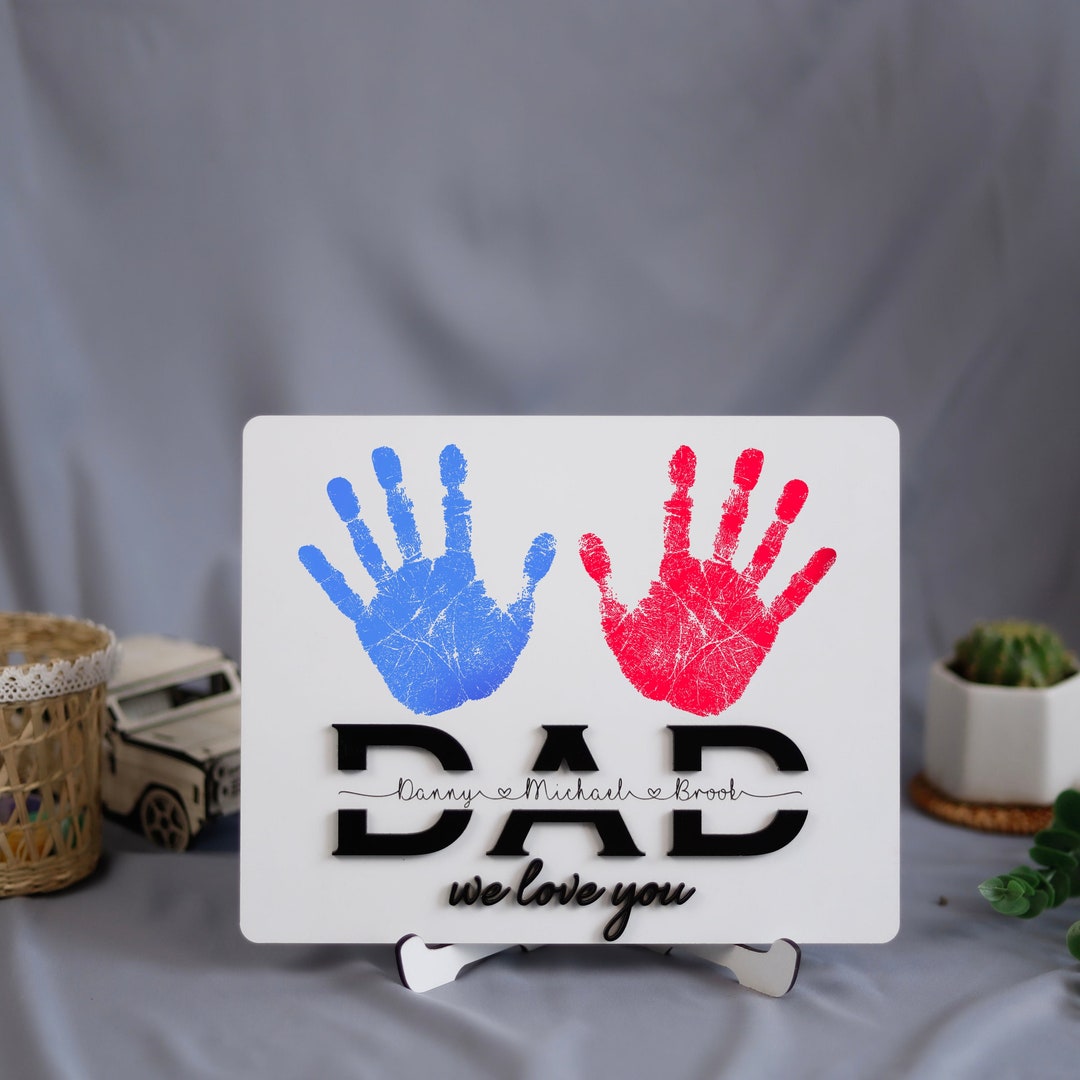 Handprint Fathers Day Craft DIY Hand Down Sign Personalized Dad ...