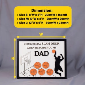 Basketball Father's Day Gift Daddy Basketball Team Frame Personalized ...
