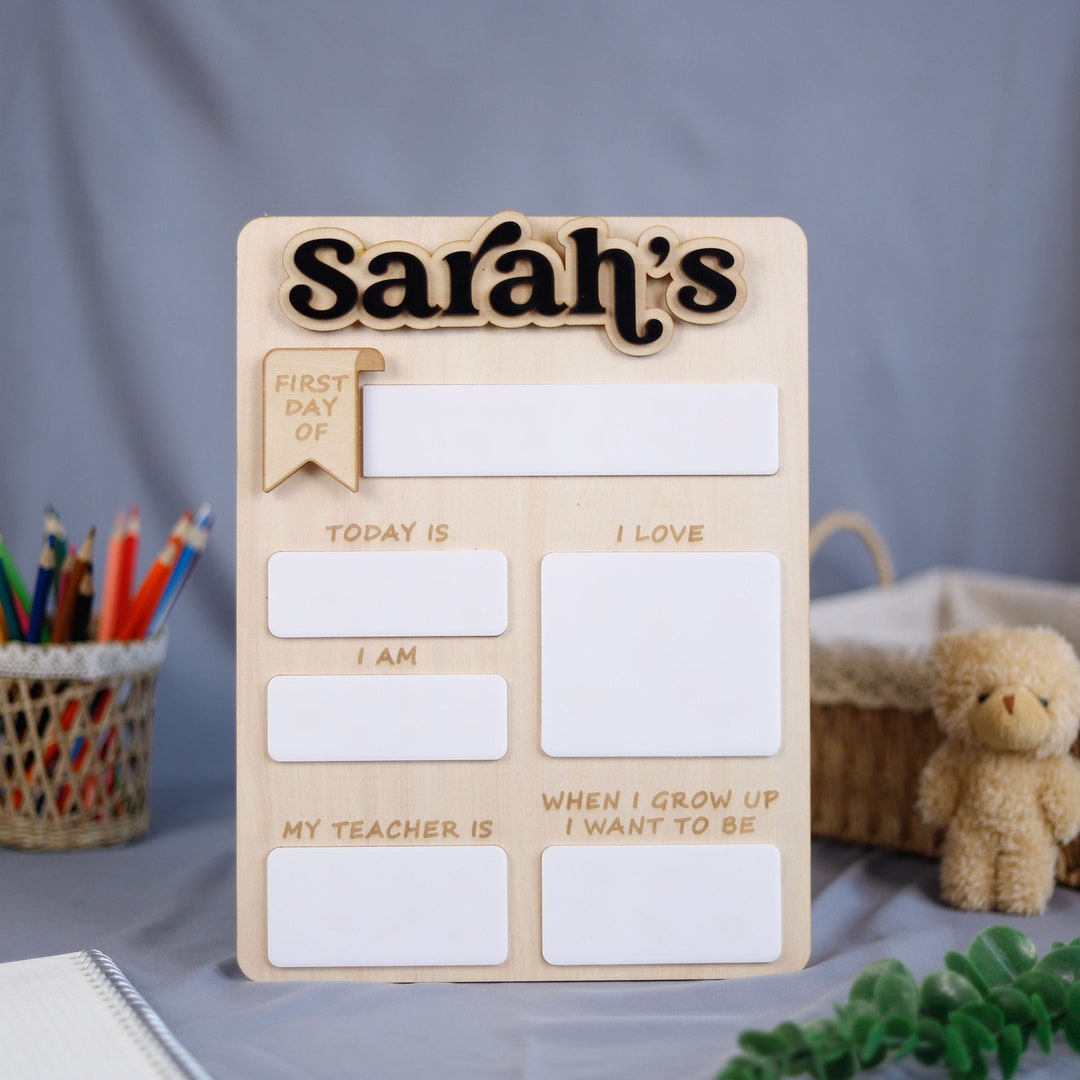 First Day of School Sign Personalized Back to School Dry Erase Board ...