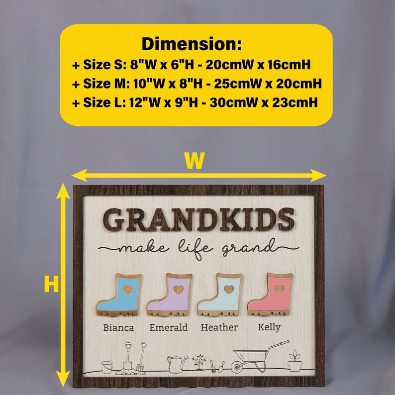 Personalized Grandma Wellies Boot Sign, Family Welly Wooden Frame ...