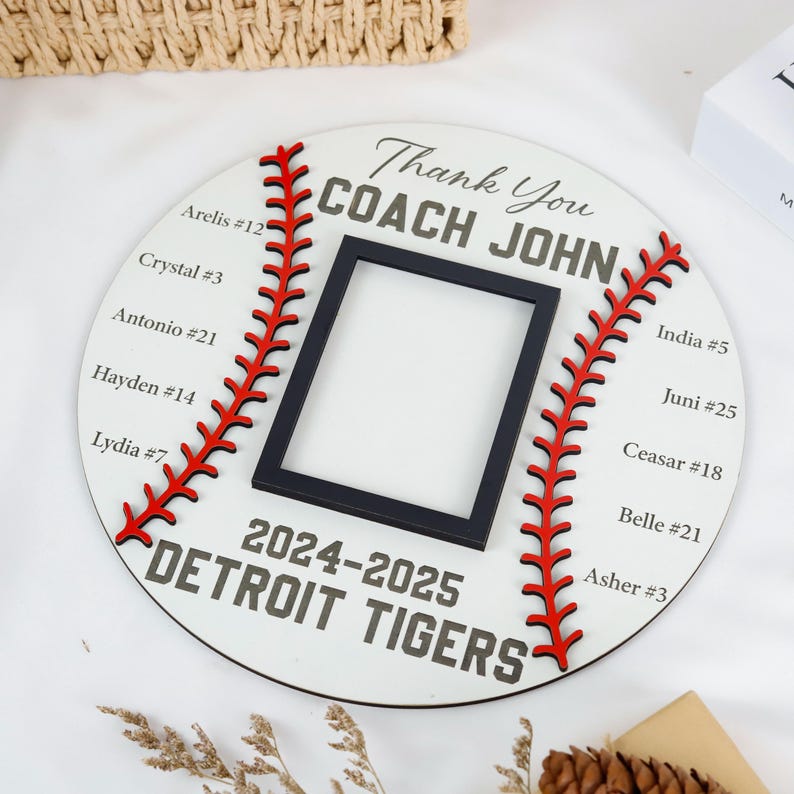 Custom Baseball Coach Photo Frame, Thank You Coach Gift From Team, End ...
