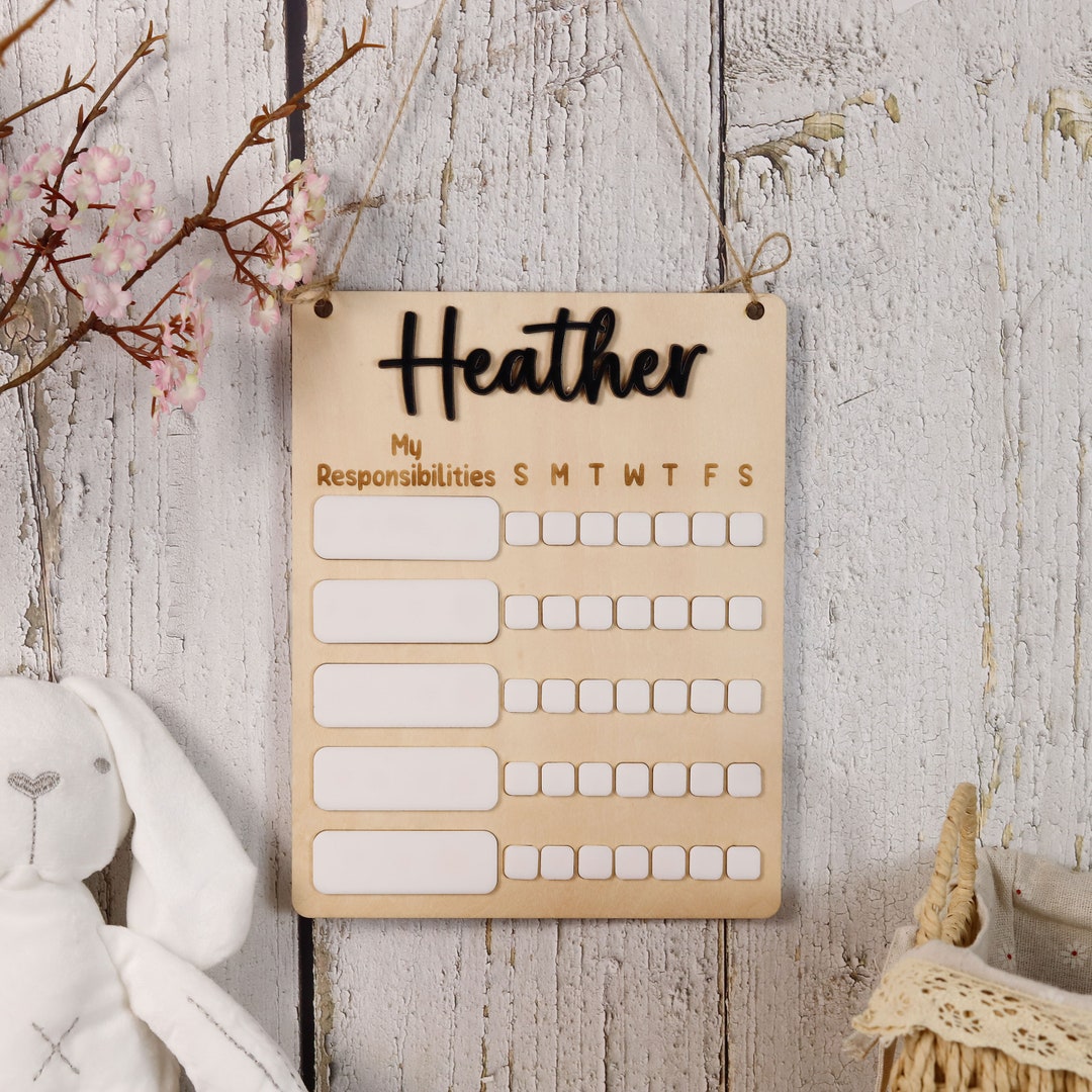 Kid Responsibility Chart Personalized Daily Chore Chart Board ...