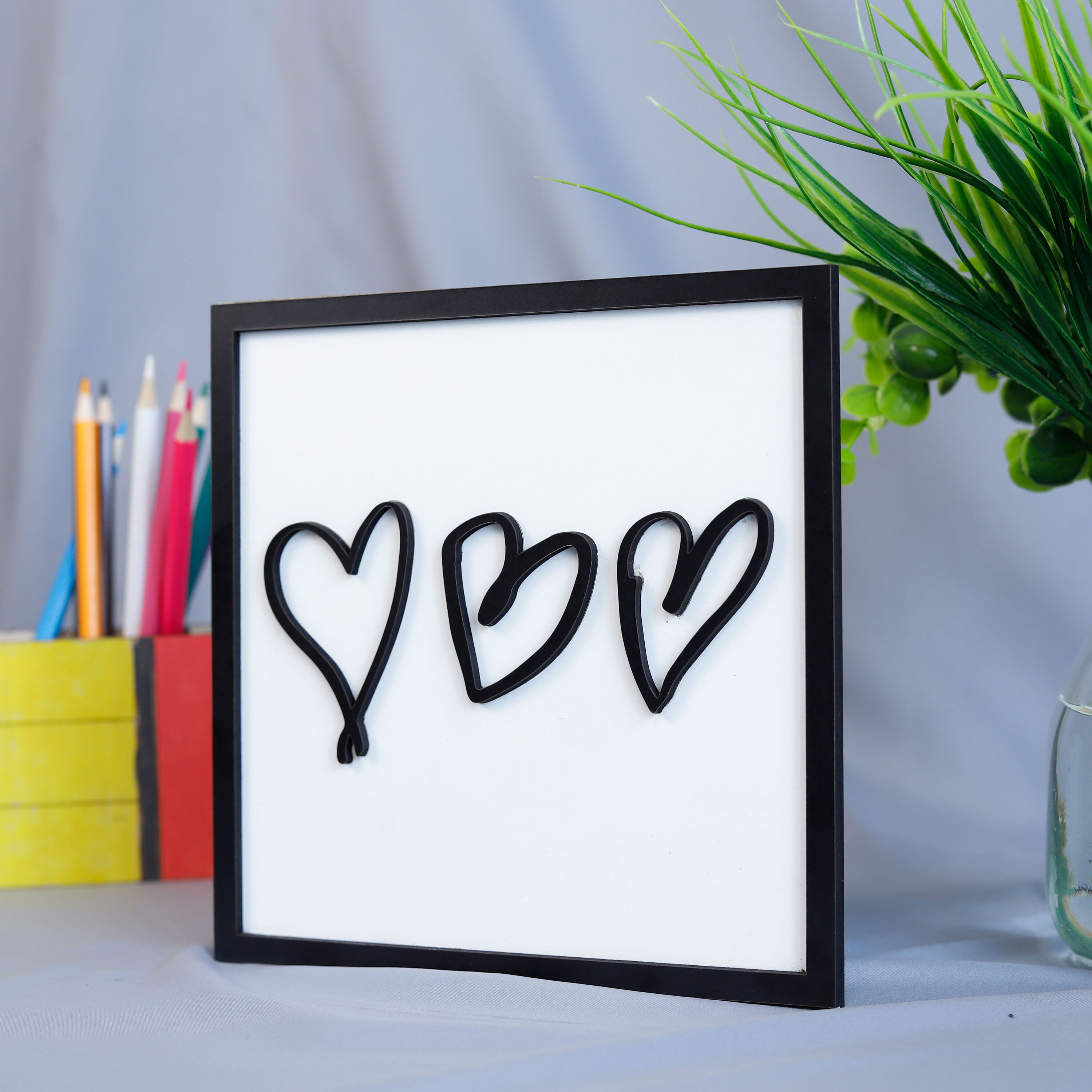 Personalized Heart Drawing Sign, 2-layered Keepsake Frame, Laser-cut ...