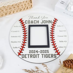 Custom Baseball Coach Photo Frame, Thank You Coach Gift From Team, End ...