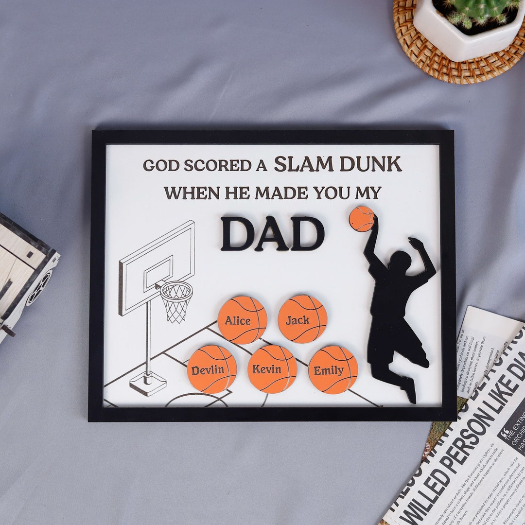 Basketball Father's Day Gift Daddy Basketball Team Frame Personalized ...
