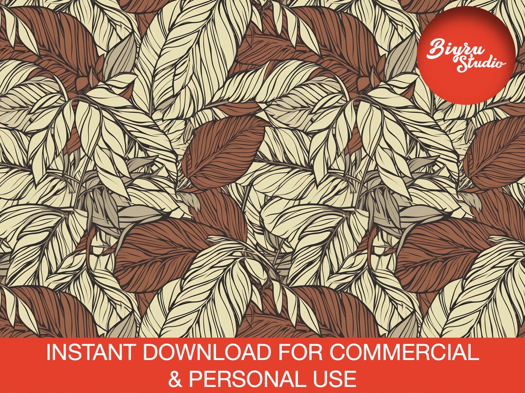 Tropical Boho Banana Leaf Wallpaper Seamless Pattern for POD - Etsy