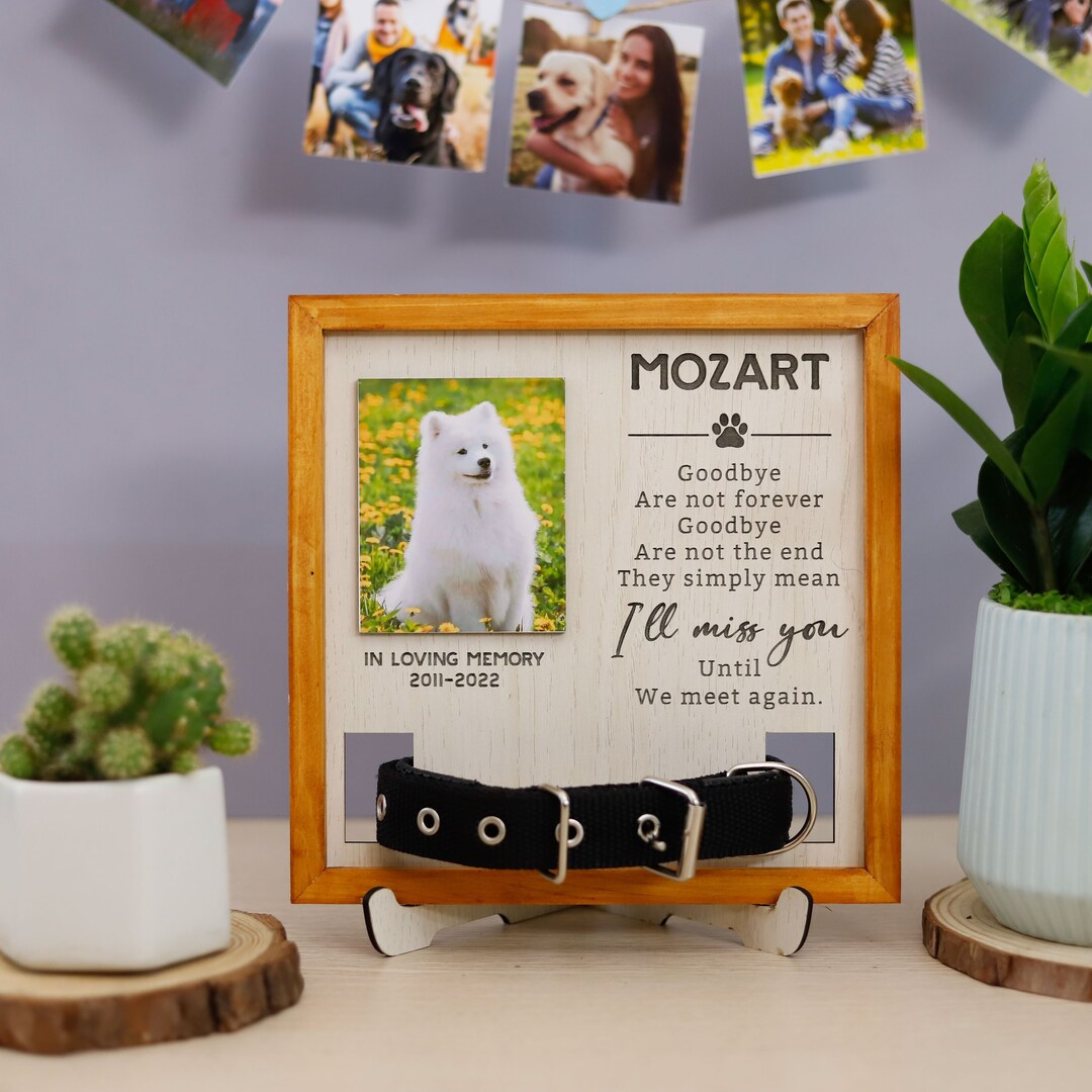 Dog Memorial Frame With Collar, Custom Gift for Pet Memorial, Pet Loss ...