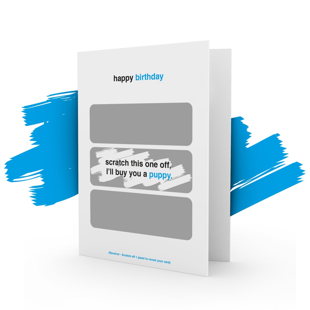 Happy Birthday 'scratchcard' 3 Hidden Messages - Etsy