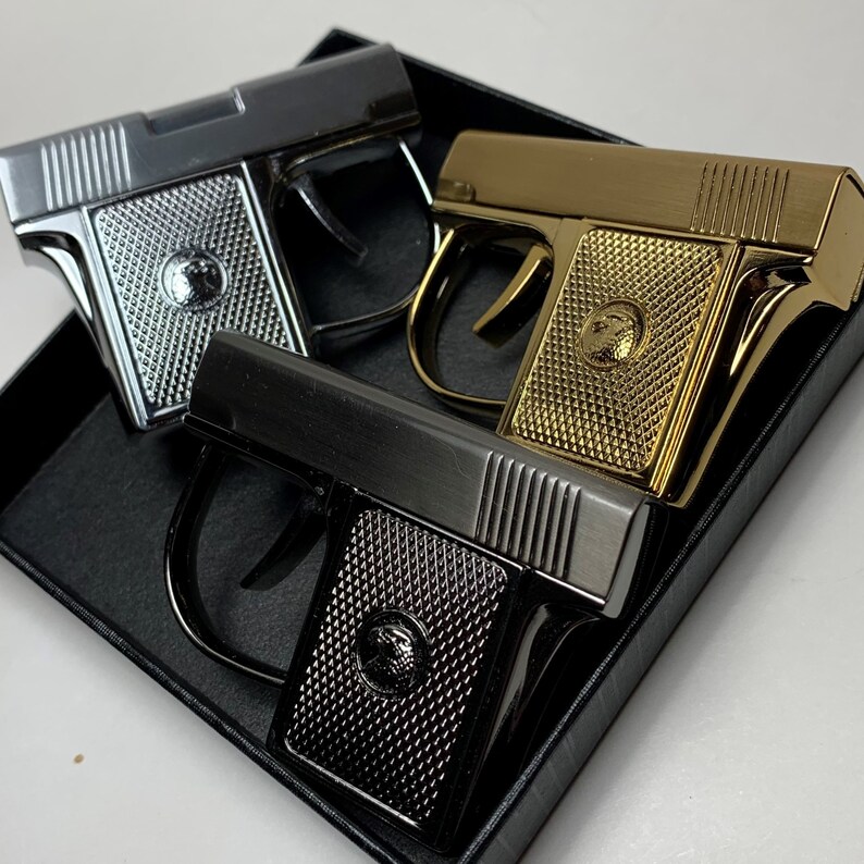 Mini METAL Pocket Pistol Gun Lighter Adjustable Jet Torch Flame Boxed 3 ...