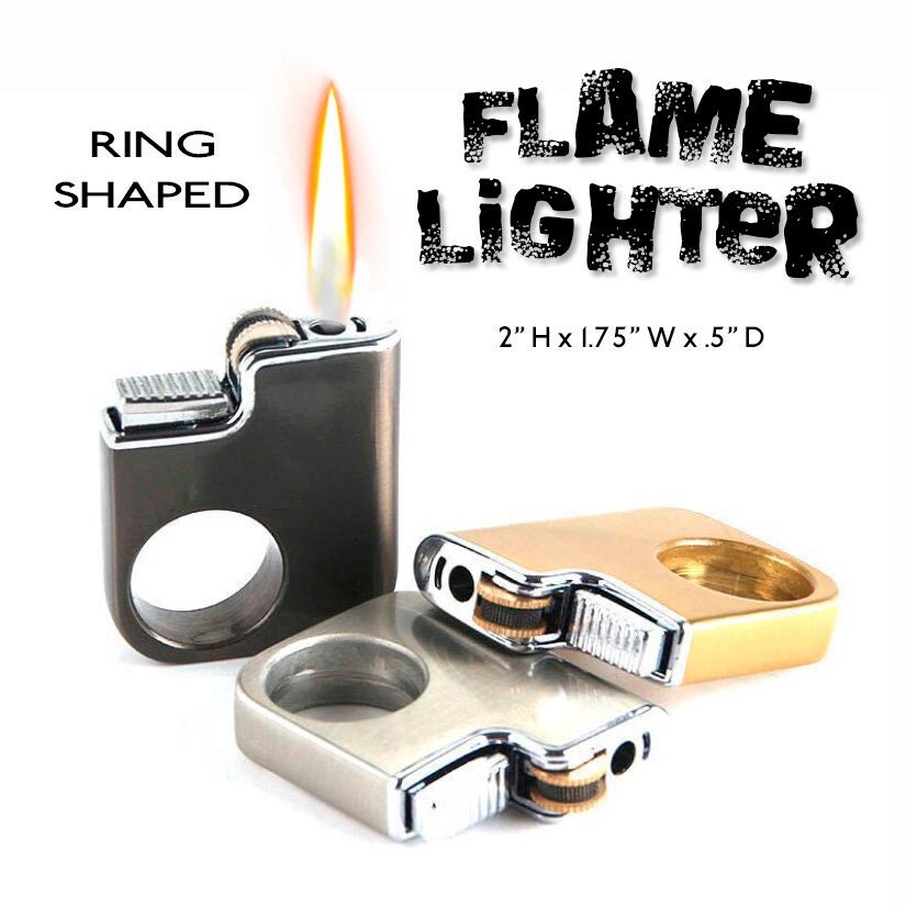 METAL Key-chain Butane Gas Flame Mini Ring Lighter 'man Gift' Idea 3 ...