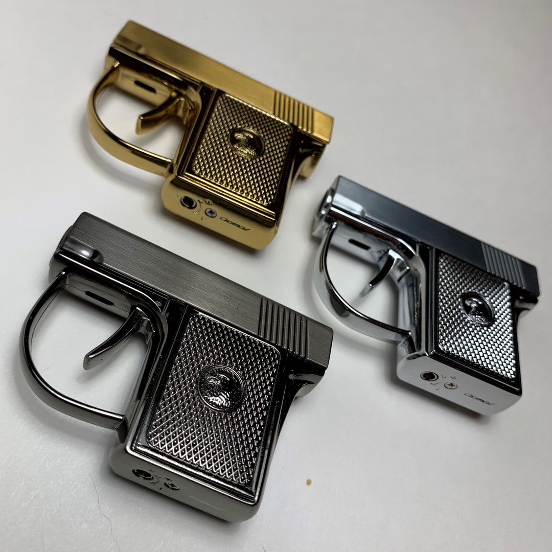 Mini METAL Pocket Pistol Gun Lighter Adjustable Jet Torch Flame Boxed 3 ...