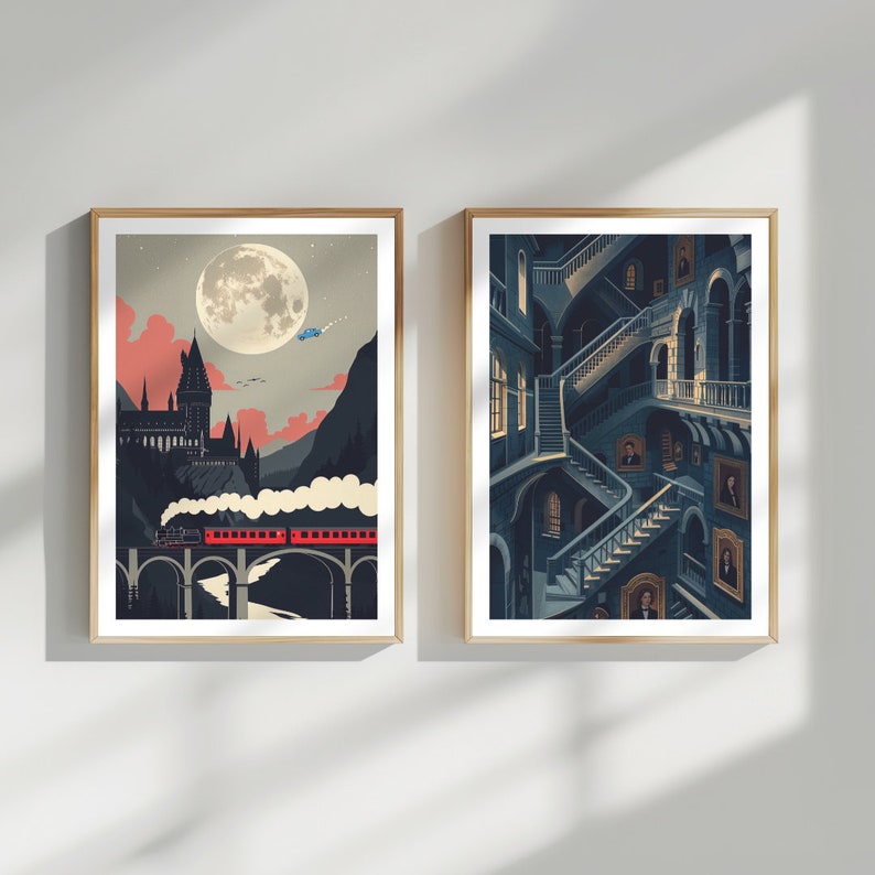 Set of 4 Printable Wizard Posters Magical Wizarding School Prints ...