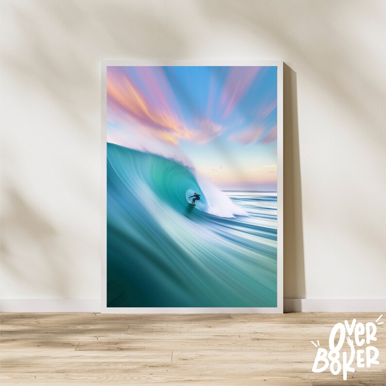 Set of 3 Surfing Posters Coastal Wall Art Surfing Art Vibrant Surf ...