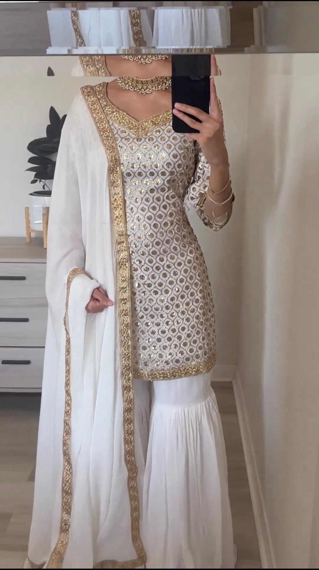 Designer White Punjabi Suit Women Salwar Kameez Party Wear - Etsy