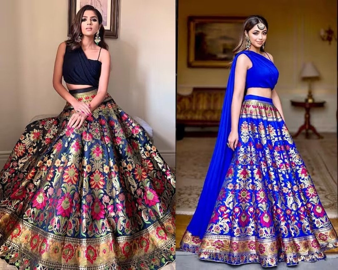 Buy Trendy One Shoulder Lehenga Choli for Women, Indian Wedding Wear ...