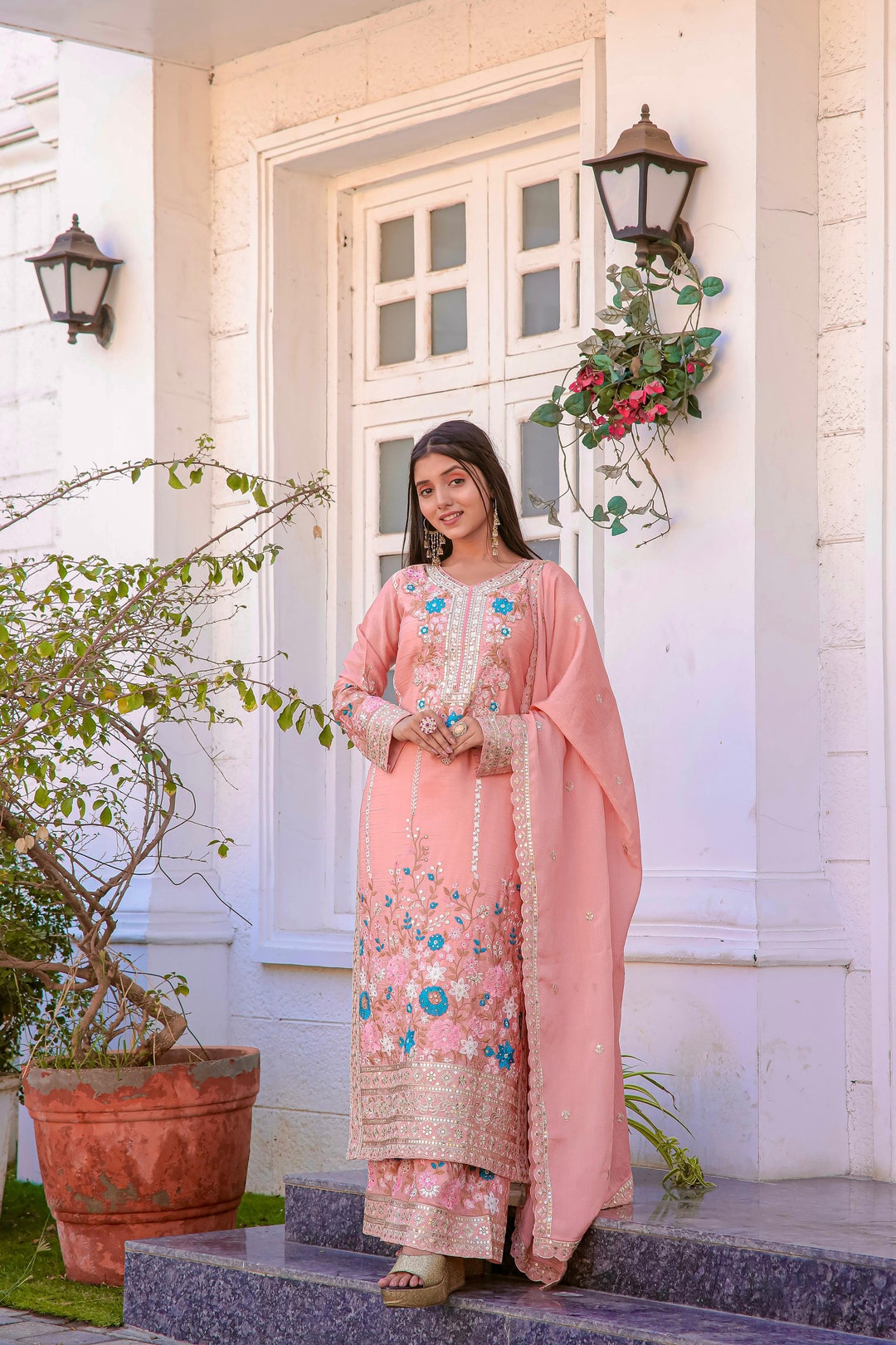 Buy Peach Salwar Kameez Suit, Indian Salwar Suit for Women, Pakistani ...
