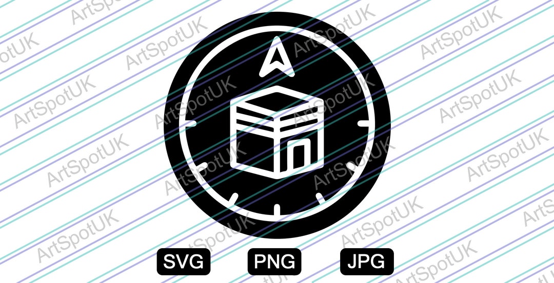 Qibla Direction Symbol Vector File SVG FORMAT for Cricut, Silhouette ...