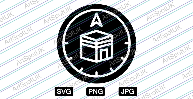 Qibla Direction Symbol Vector File SVG FORMAT for Cricut, Silhouette ...