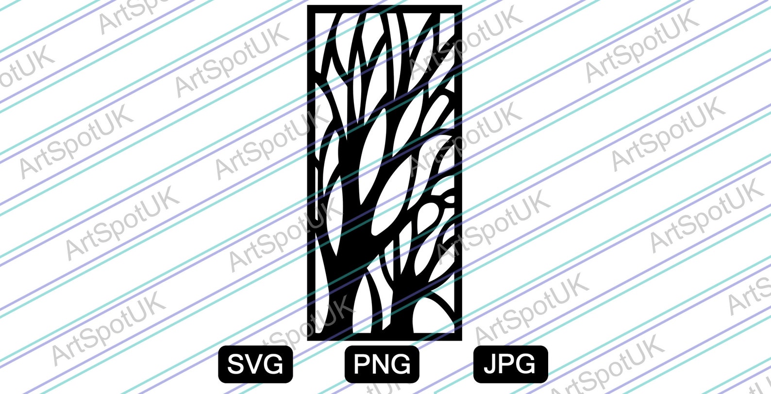 Tree Border Design Vector File SVG FORMAT for Cricut, Silhouette, Png ...