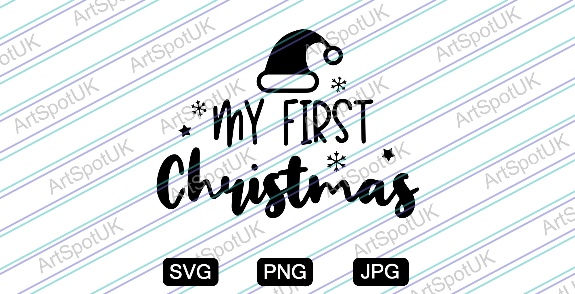 My First Christmas Vector File SVG FORMAT for Cricut, Silhouette, Png ...