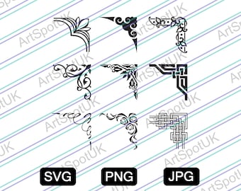 Corner Border Edges Vinyl Vector File SVG FORMAT for Cricut, Silhouette ...