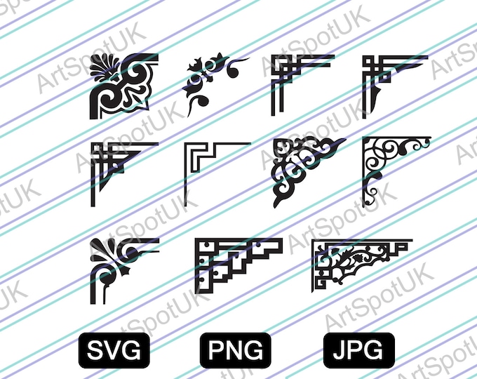 Corner Border Edges Vinyl Vector File SVG FORMAT for Cricut, Silhouette ...