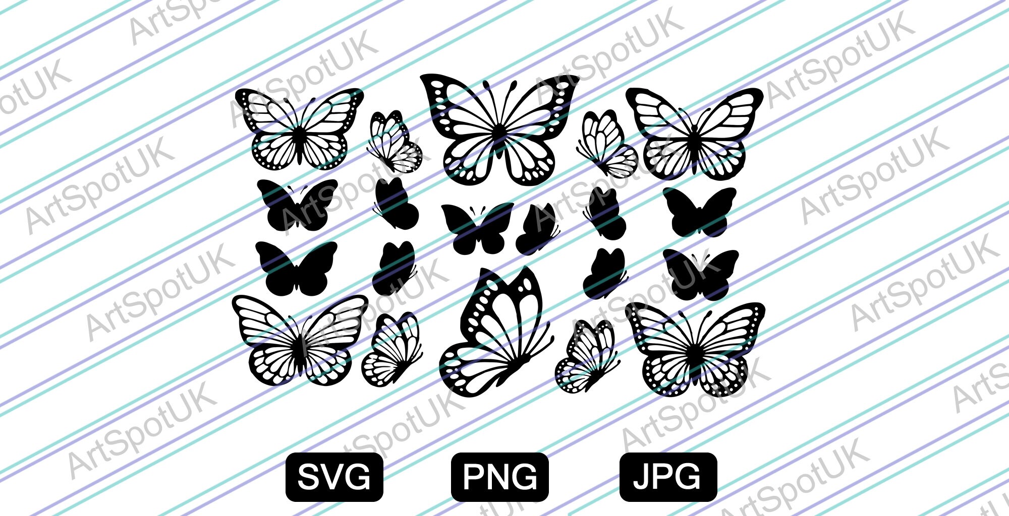 Butterfly Bundle Vinyl Vector File SVG FORMAT for Cricut - Etsy