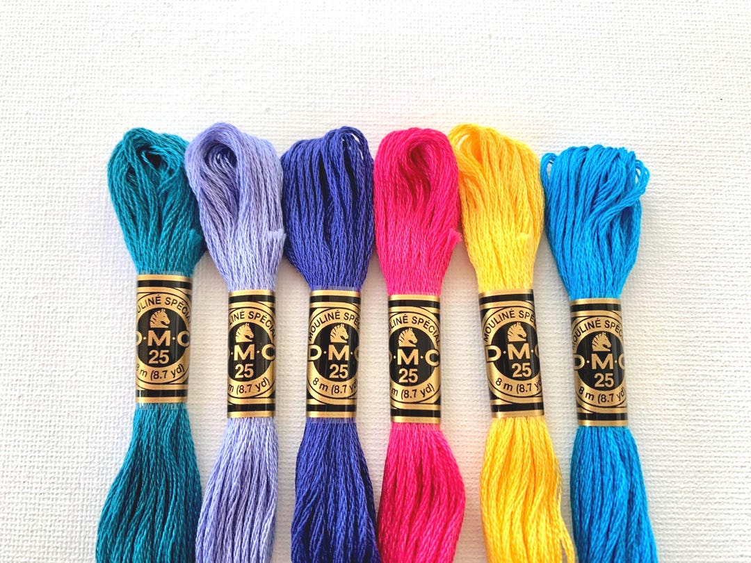 Jewel Tone DMC Floss Palette Emerald, Gold, Ruby, Amethyst Thread ...