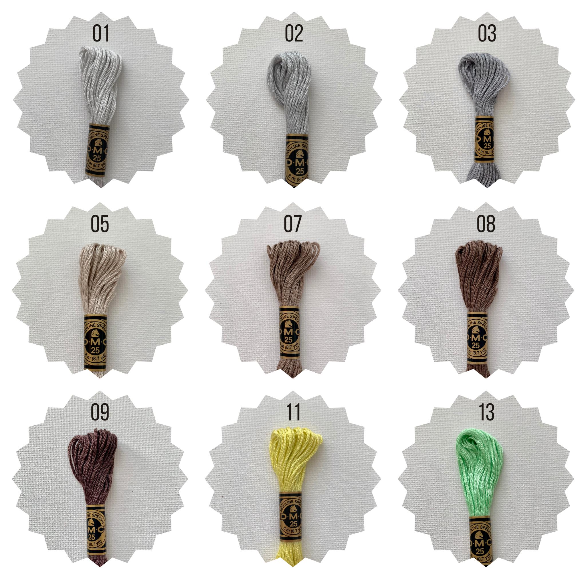 DMC Six Strand Embroidery Floss Single Skeins Range of Colours DMC Mouline Hand Embroidery ...