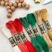 Traditional Christmas DMC Floss Palette Red, Green, Gold Thread Bundle ...