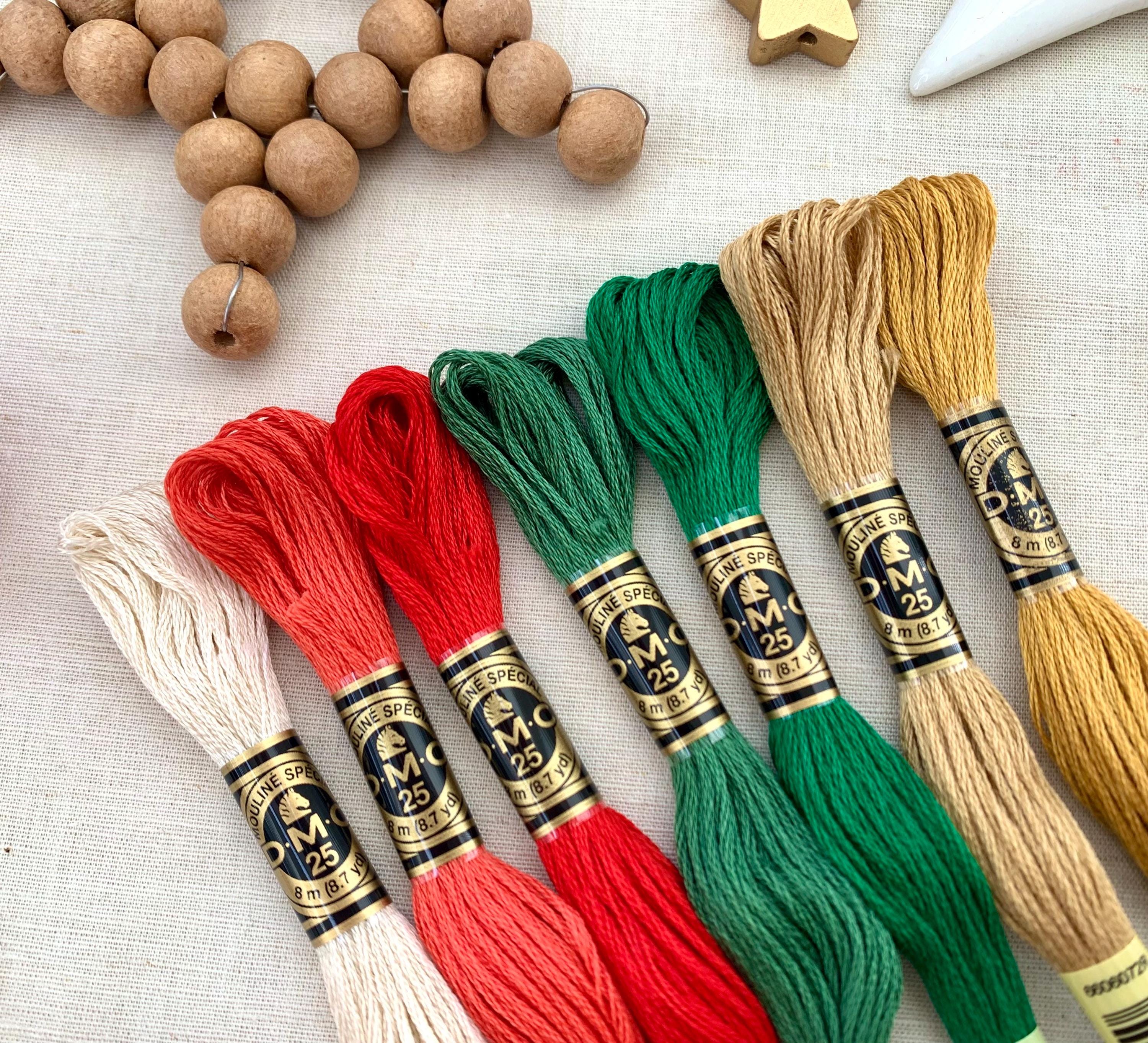 Traditional Christmas DMC Floss Palette Red, Green, Gold Thread Bundle ...