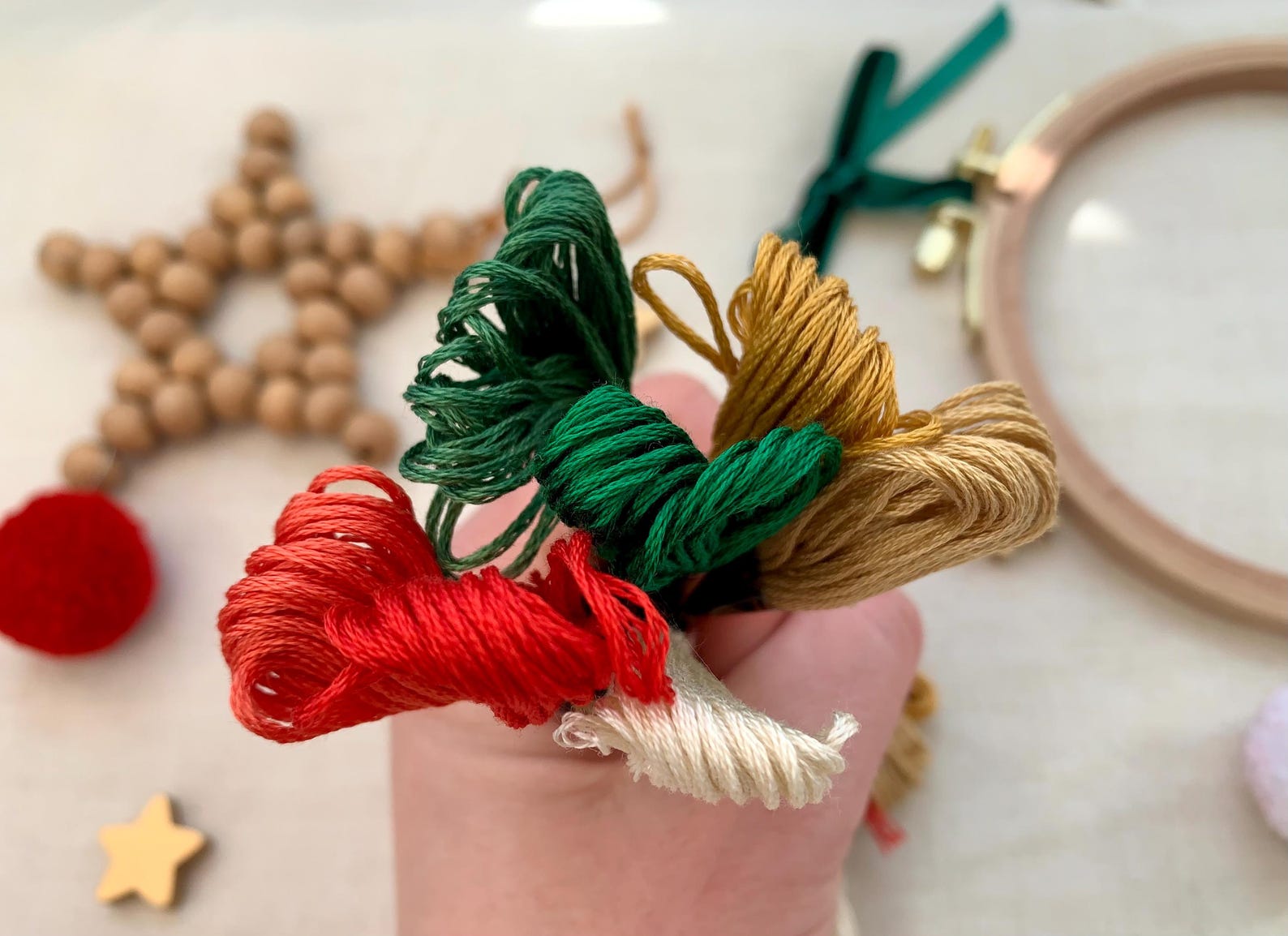 Traditional Christmas DMC Floss Palette Red, Green, Gold Thread Bundle ...