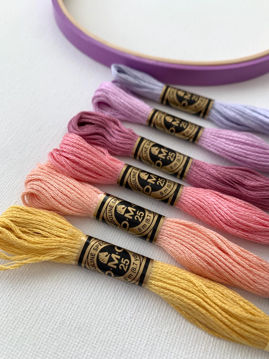 Boho Brights DMC Floss Palette Pink, Mustard, Lilac Thread Bundle Six ...