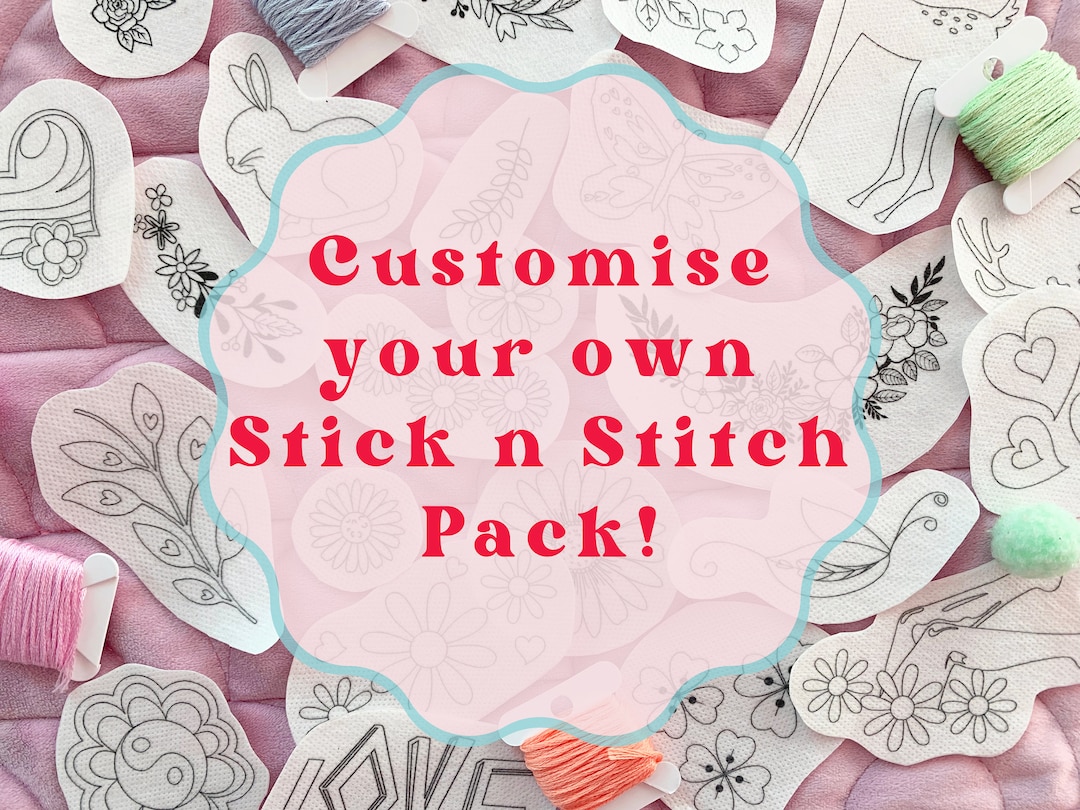 Customised Retro Boho Stick and Stitch Embroidery Patches Choose Your ...