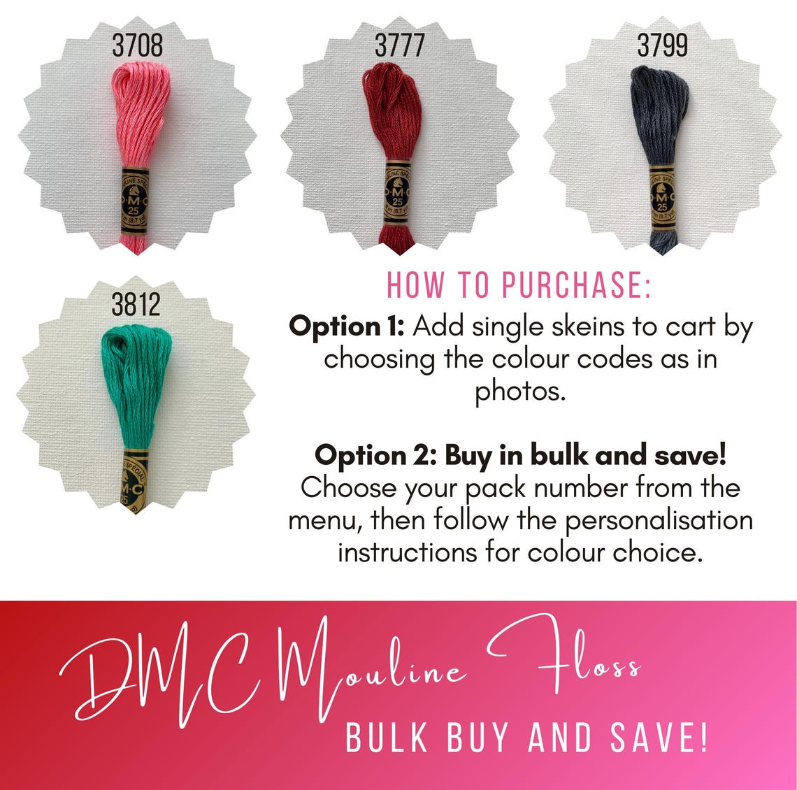 DMC Six Strand Embroidery Floss Single Skeins Range of Colours DMC ...