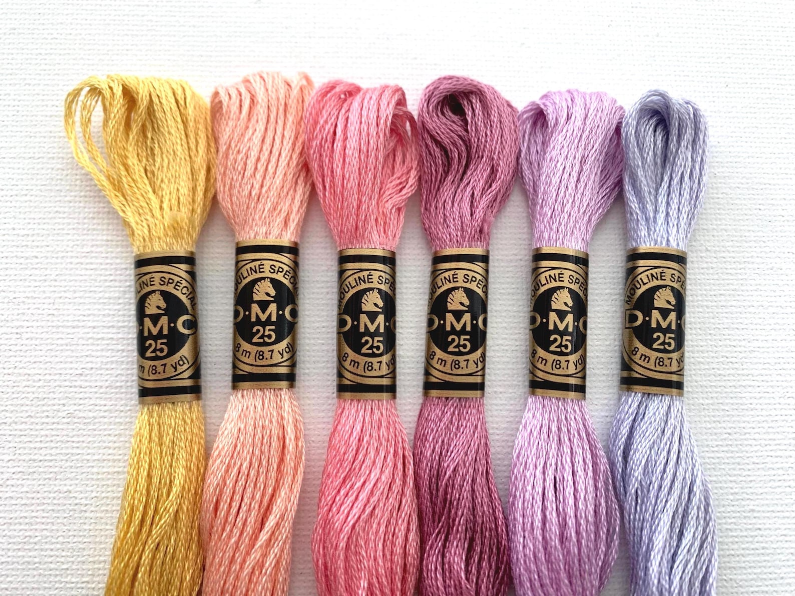 Boho Brights DMC Floss Palette Pink, Mustard, Lilac Thread Bundle Six ...