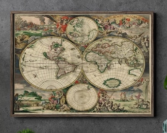 World Map 1689 - Etsy