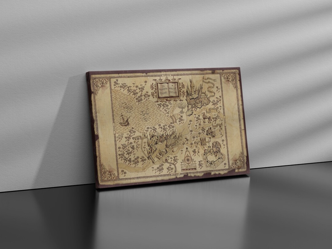 Wizarding World Map Canvas Harry Map Poster Magical World - Etsy