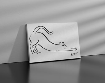 Picasso Art Print Line Art Cat Poster Museum Exhibition - Etsy