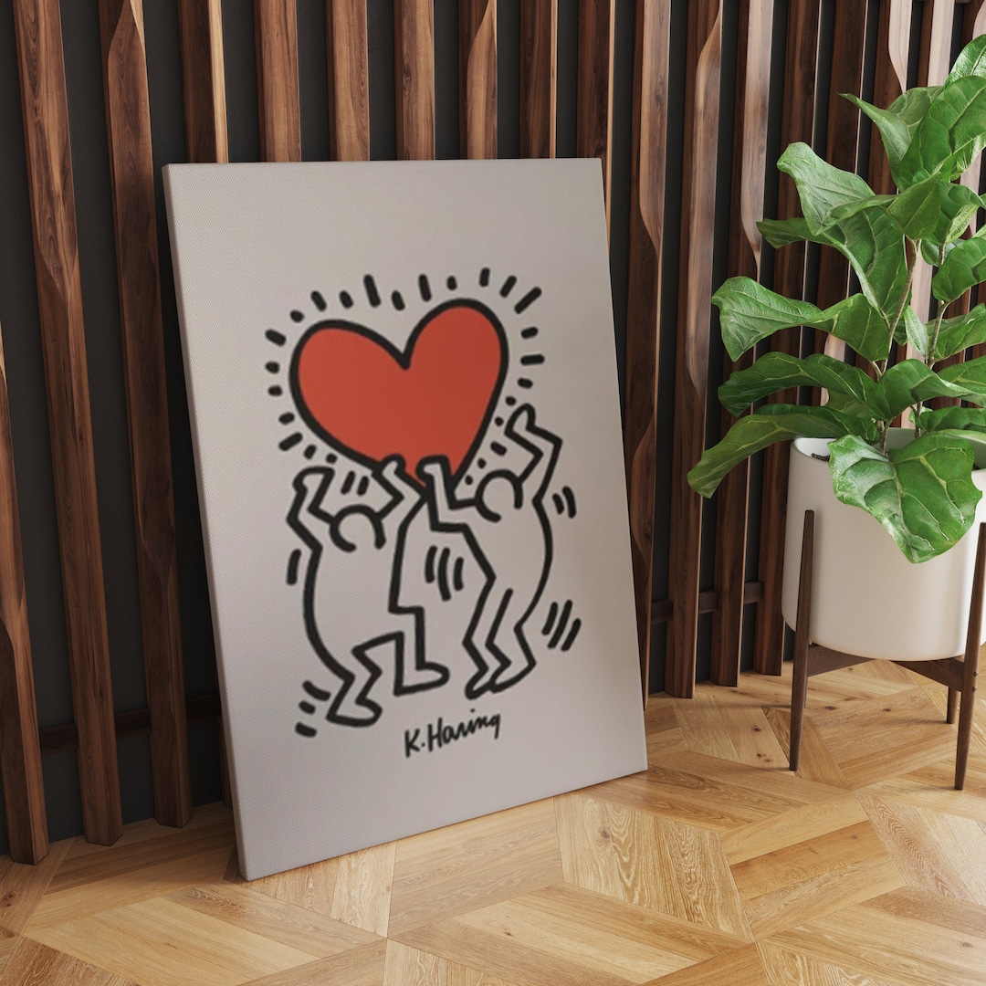 Keith Haring Love Heart Wall Art Print Colourful Modern Art - Etsy