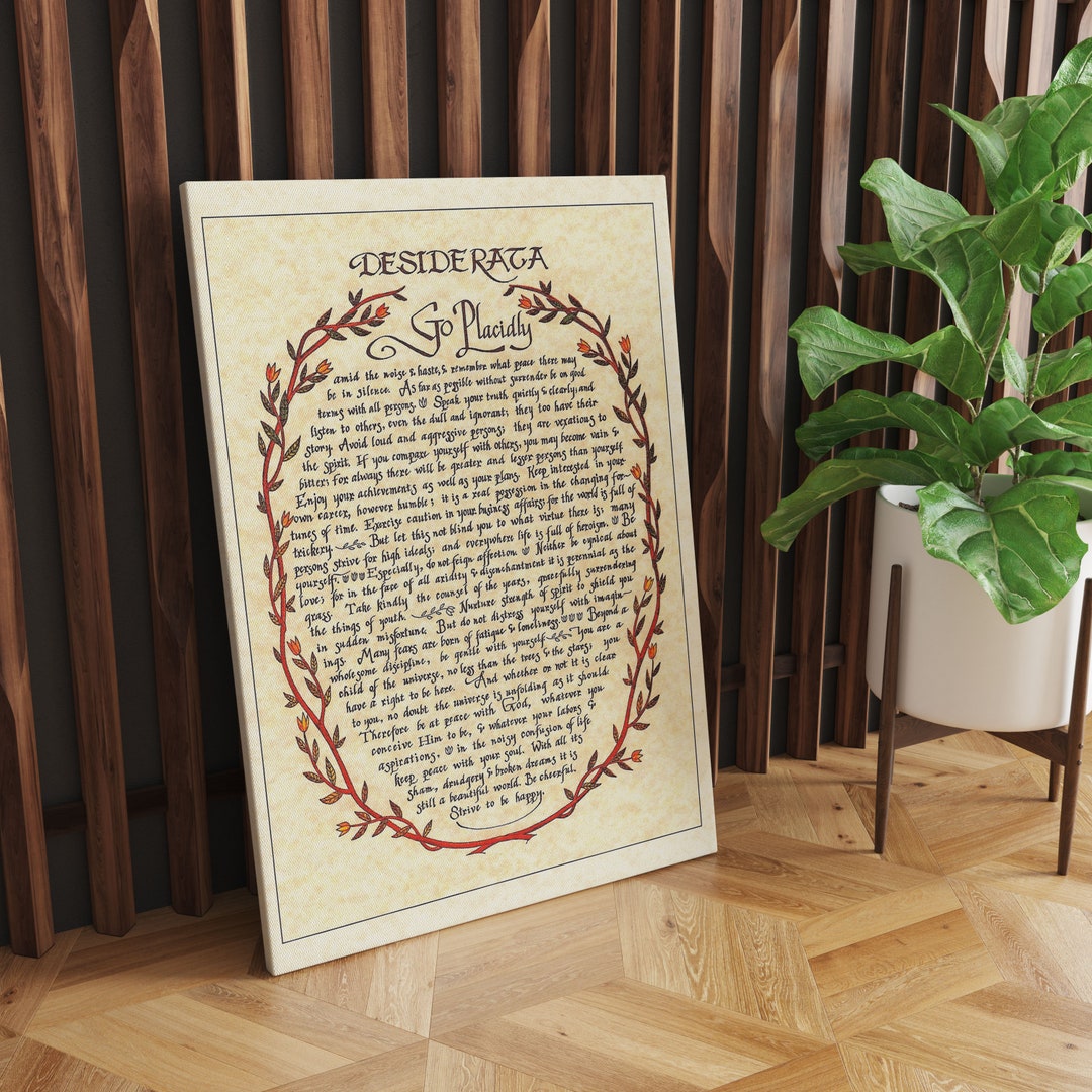 Desiderata Print Max Ehrmann Poem Desiderata Poster Desiderata ...