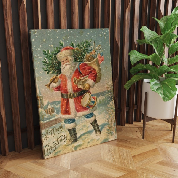 Santa Vintage Wall Art - Etsy