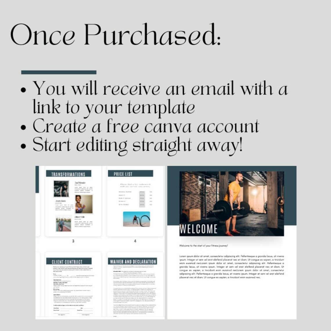 Personal Training Welcome Pack Client Consultation Pack Welcome Kit ...