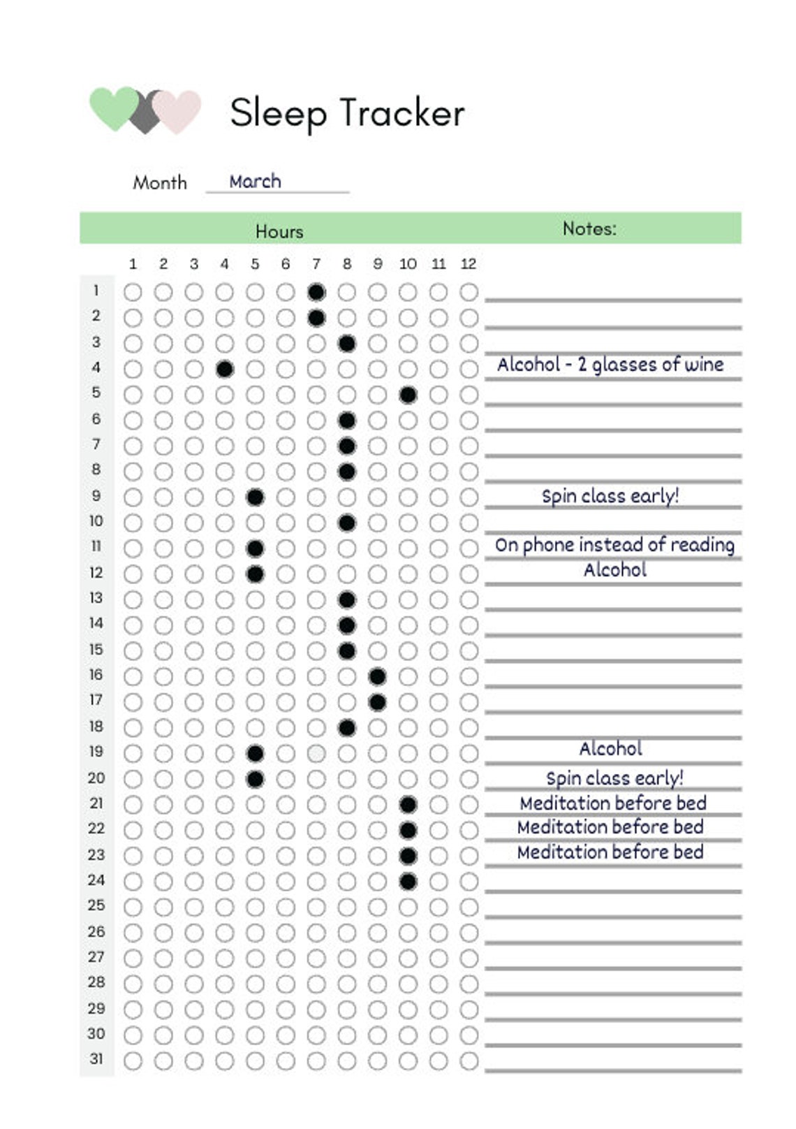 Sleep Tracker Worksheet A4 Page Printable Tracker Wellness Tracker ...