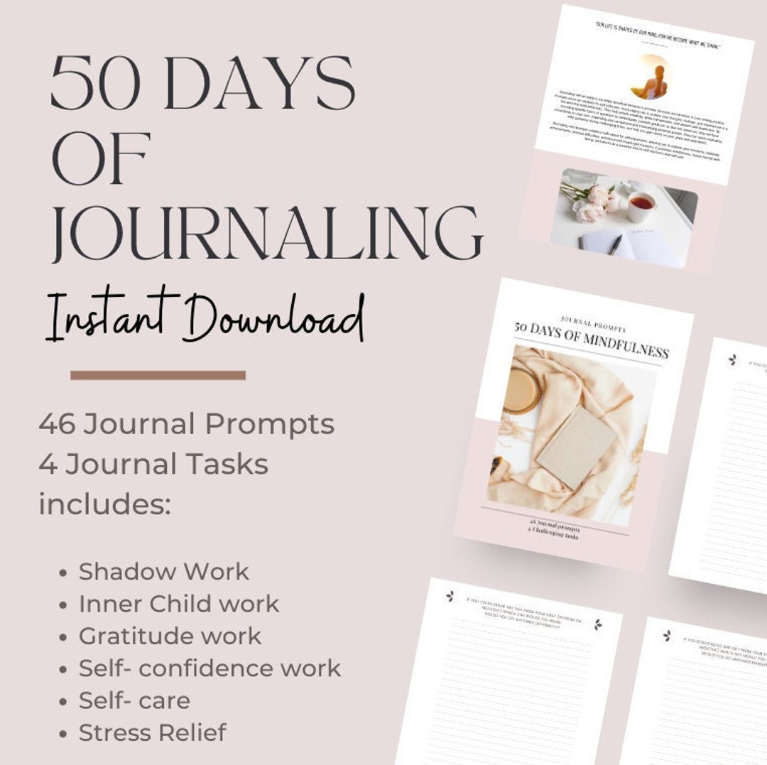 50 Day Gratitude Journal Printable, Daily Journal Pages, Gratitude ...