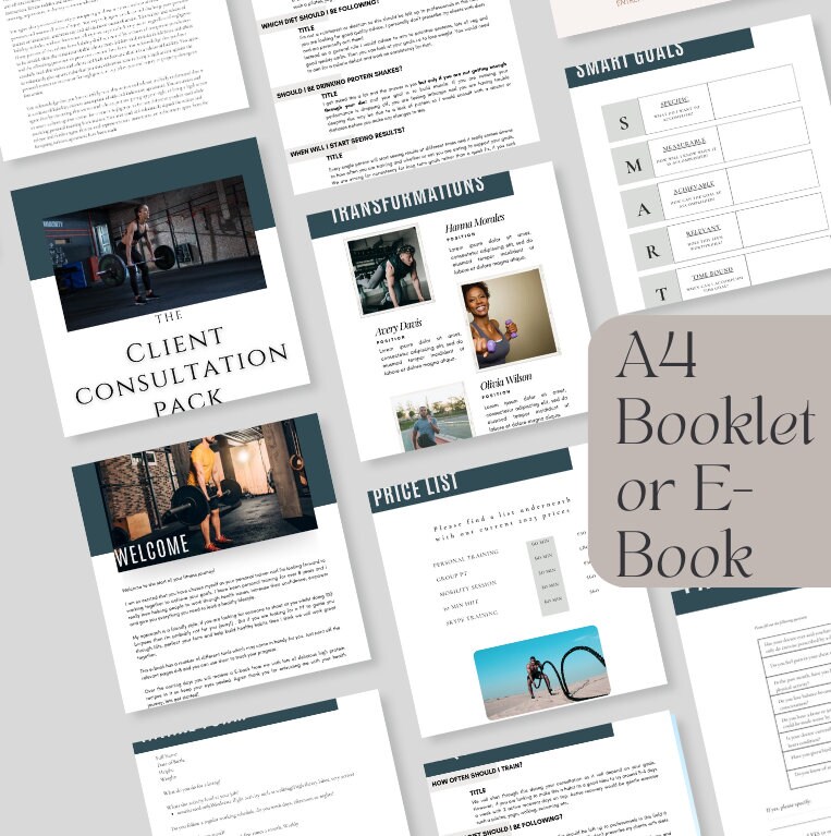 Personal Training Welcome Pack Client Consultation Pack Welcome Kit ...