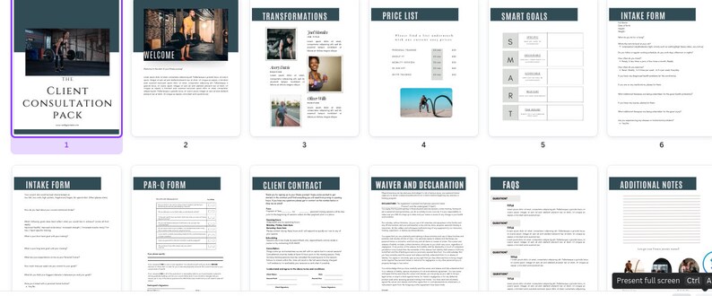 Personal Training Welcome Pack Client Consultation Pack Welcome Kit ...