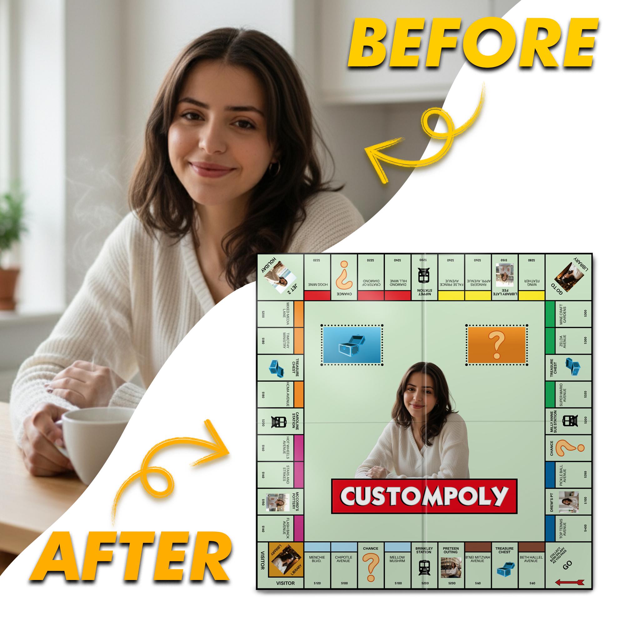 Custompoly Board Game, Personalized Game Board, Custom Game Board ...