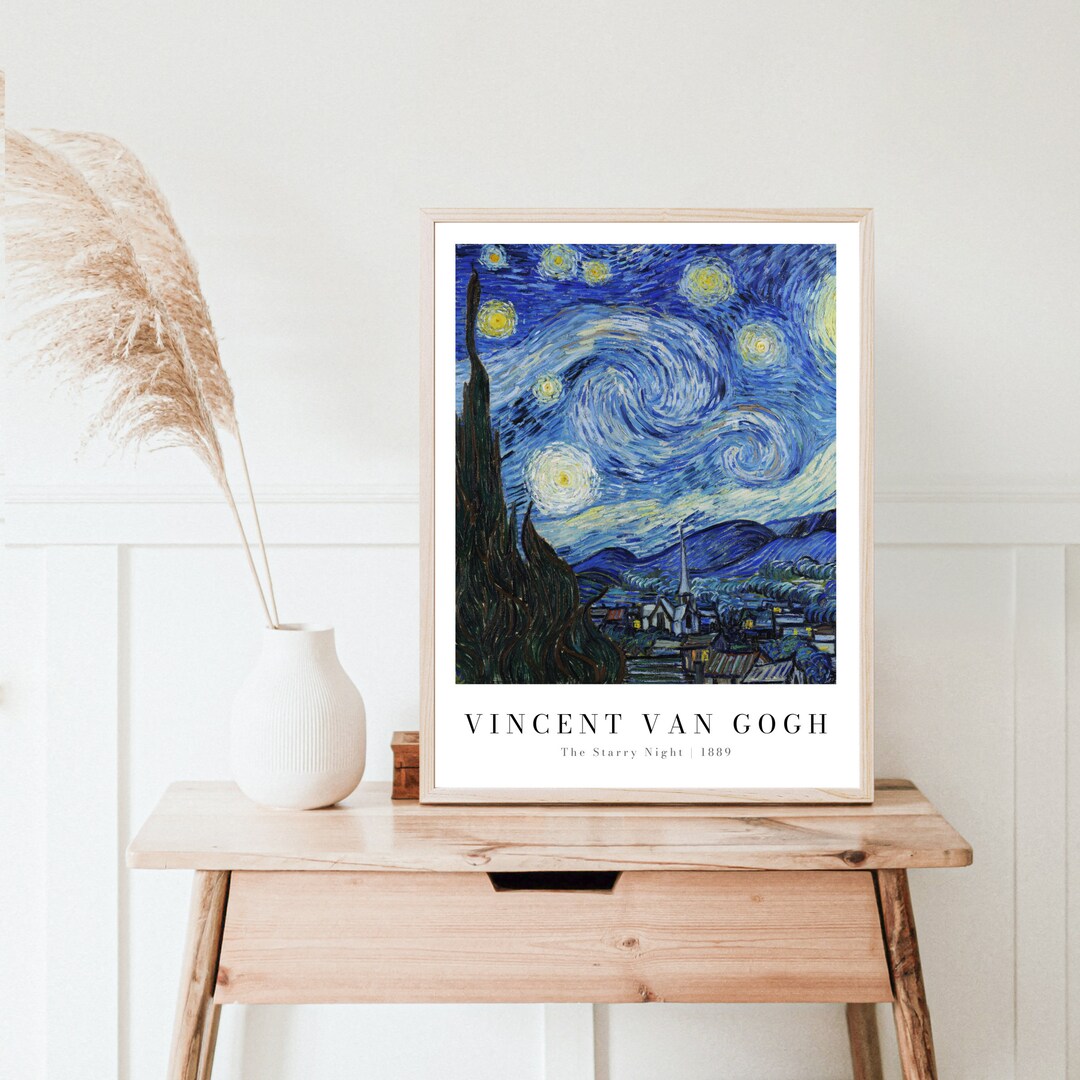 Van Gogh's the Starry Night Printable Poster in PDF and JPEG - Etsy