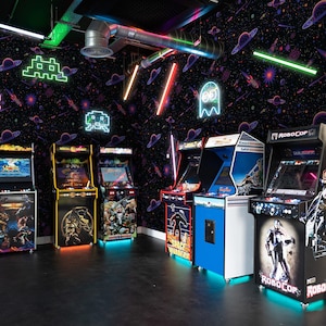 Space Removable Wallpaper for Gaming Room or Home Cinema, Retro Arcade ...